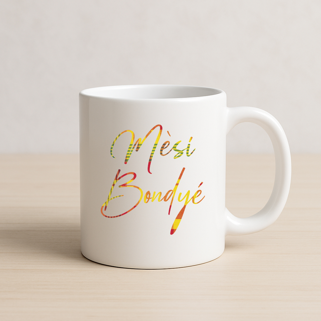 Mèsi Bondyé Mug Creole Heartbeat